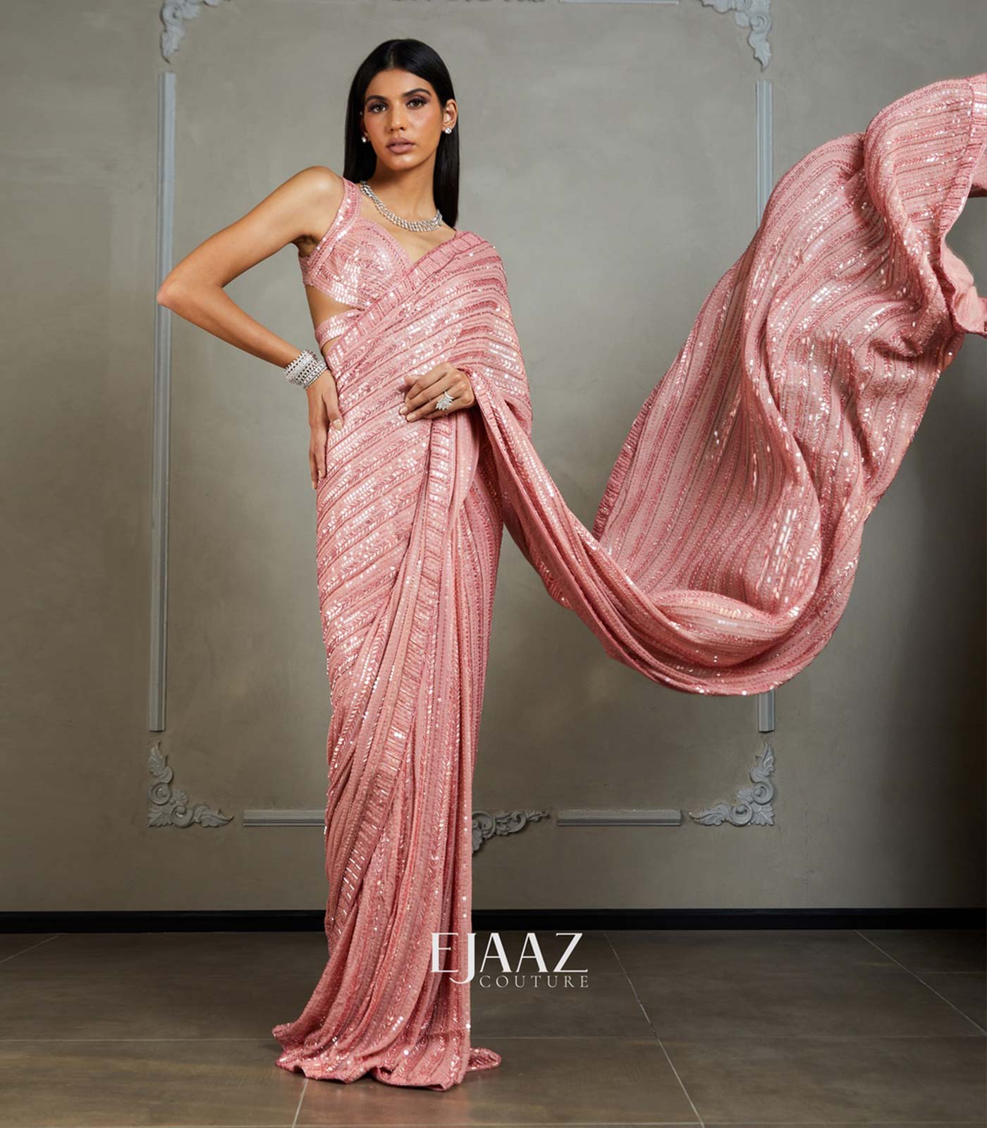 Candy Floss Pink Saree – Mukul Arora