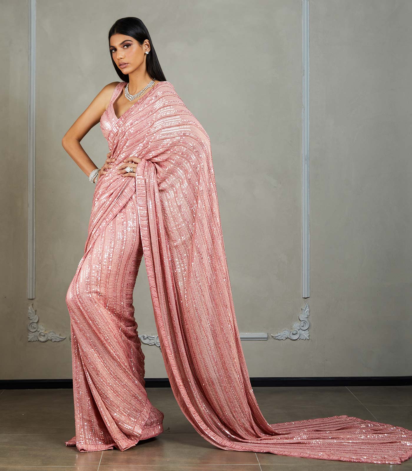 Candy Floss Pink Saree – Mukul Arora